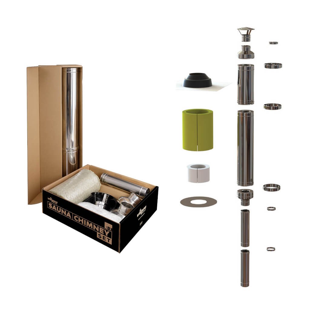 Vilpra Saunakorstna komplekt D115 mm roostevaba — Korstnad ja Kaminad